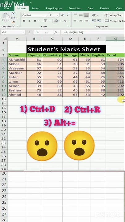 Make student marks sheet in Excel😮 #exceltricks #excel #shorts #shortfeed - YouTube