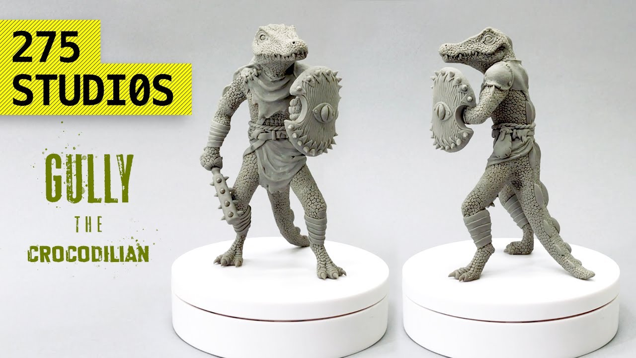Sculpting Polymer Clay Miniature Crocodilian "Gully" - YouTube