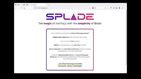 Laravel Splade - YouTube