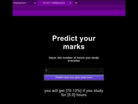 student marks predictor Model deployment using Flask(Web Api) - YouTube