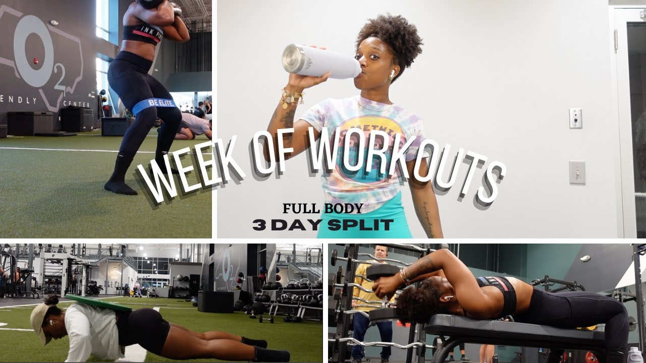 WEEK OF WORKOUTS: three day full body split - YouTube