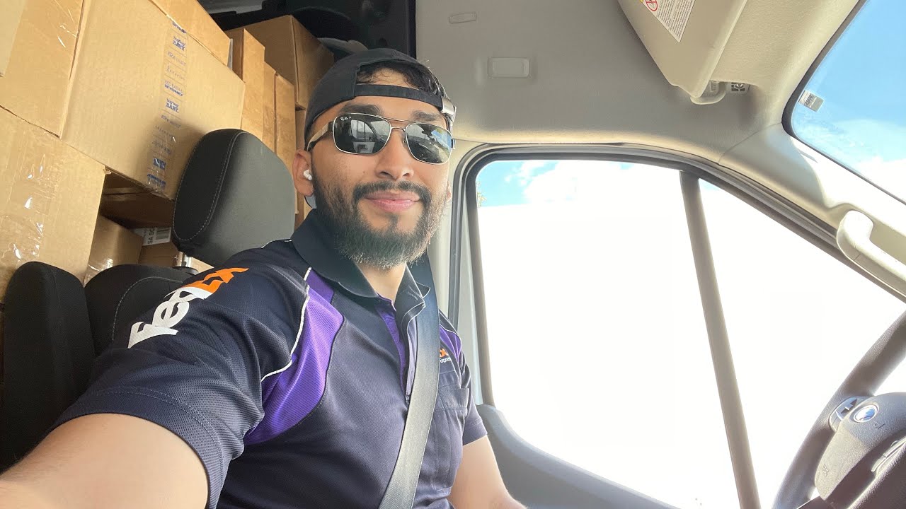 FedEx driver (the busy part of my route!) - YouTube