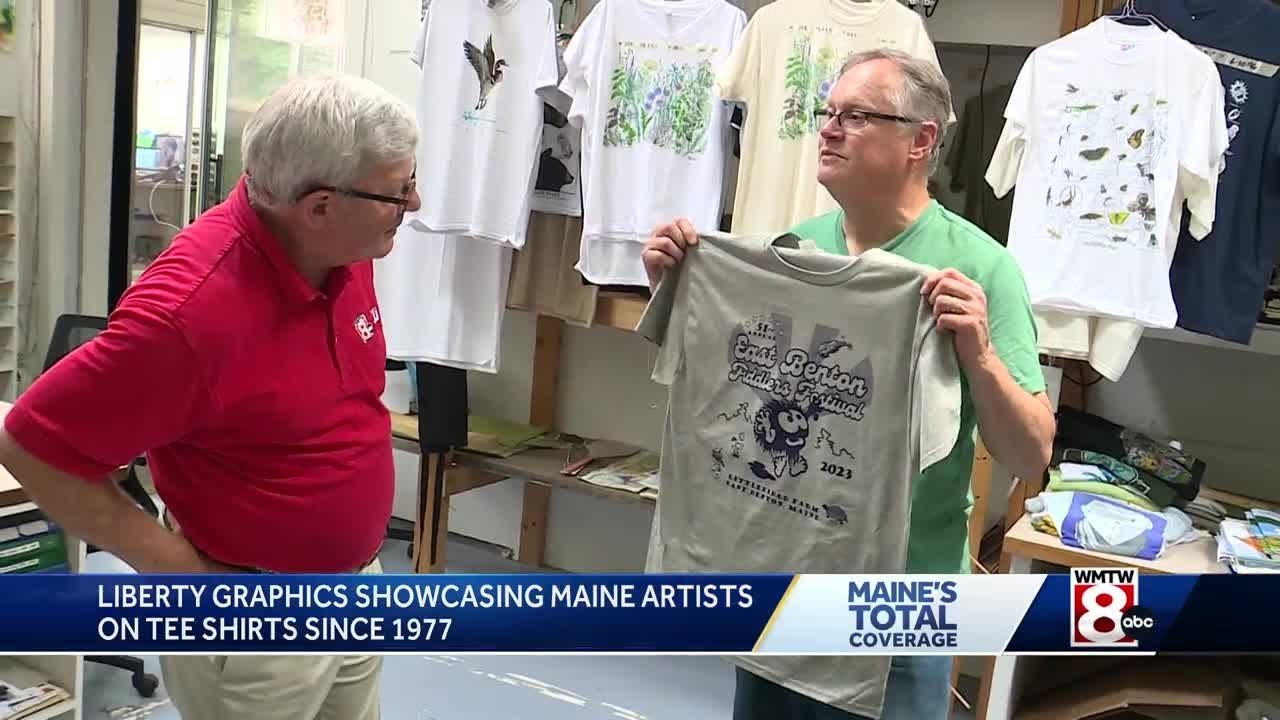 Liberty Graphics showcases Maine artists on shirts since 1977 - YouTube