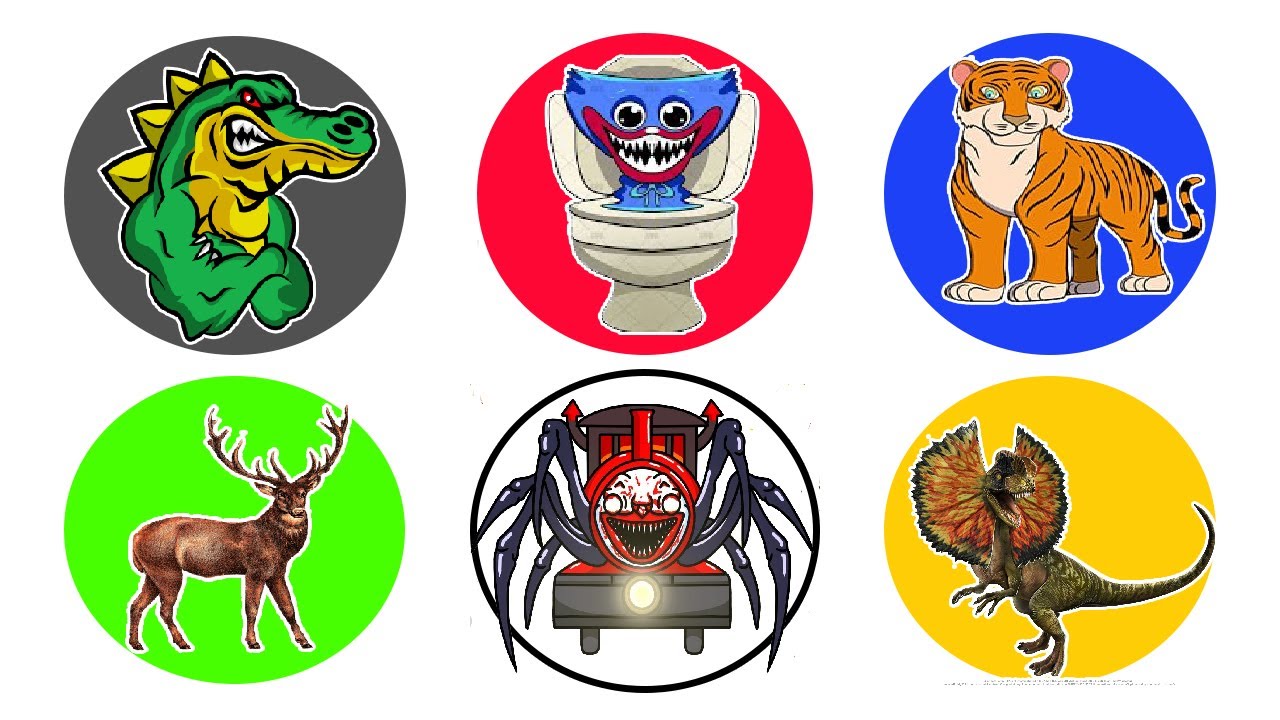 Spinwheel Skibidi Toilet, Tiger, Rusa, Choo choo Charles, Crocodille ...