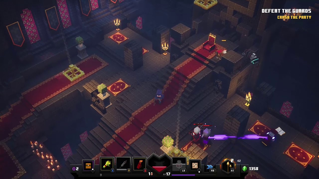 Minecraft Dungeons : Defeating Highblock Halls Guards - YouTube