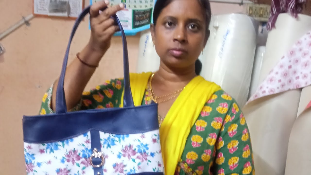 flower hand bag stitching - YouTube