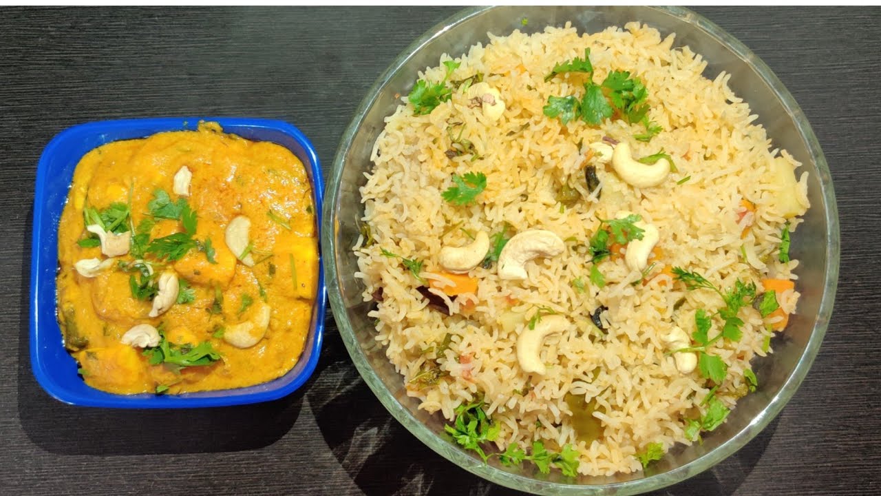 Veg biryani and paneer kaju curry 🍲 - YouTube