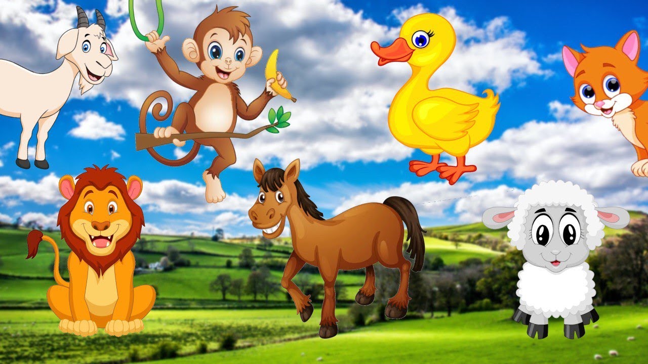 CUTE LITTLE ANIMALS - CAT, DOG, ELEPHANT, MONKEY, SQUIRREL - ANIMAL ...