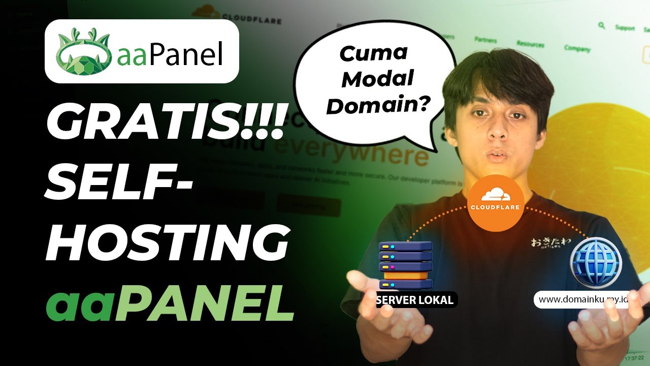 Onlinekan Website Lokal aaPanel dengan Cloudflare - Hosting Sendiri (Self Hosting) - YouTube