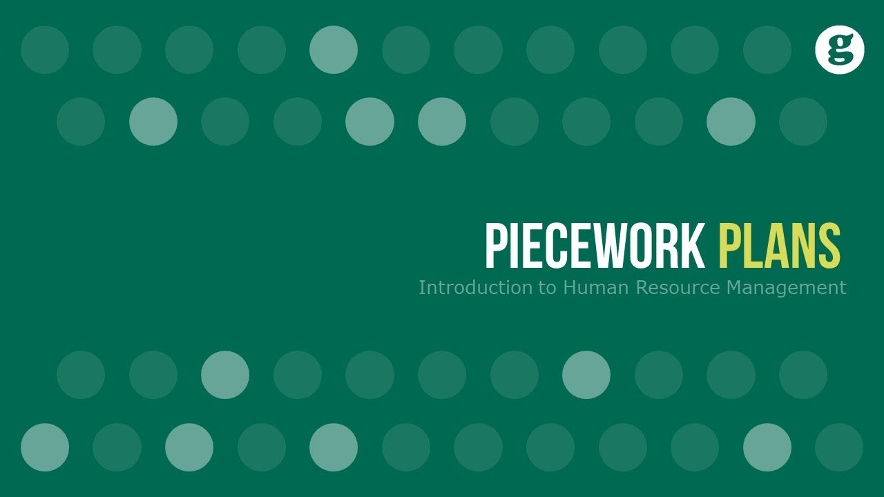Piecework Plans - YouTube