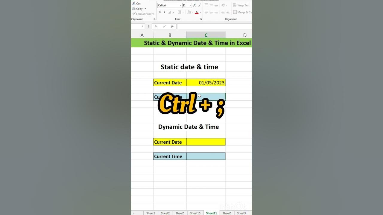 Static VS Dynamic Date & Time in Excel #shorts #excel #exceltips #exceltutorial #ccc #tips - YouTube