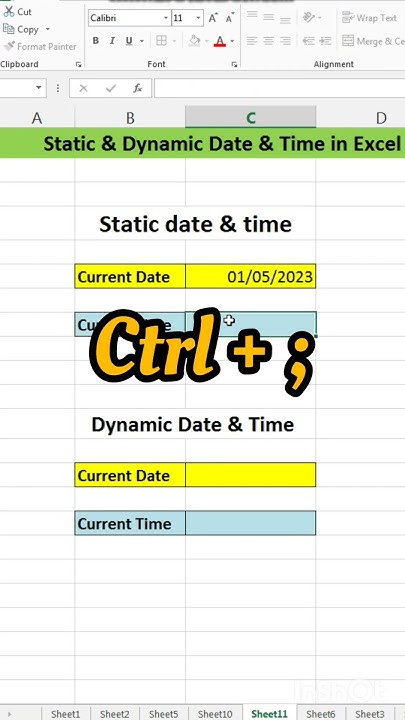 Static Vs Dynamic Date And Time In Excel Shorts Excel Exceltips Exceltutorial Ccc Tips Youtube