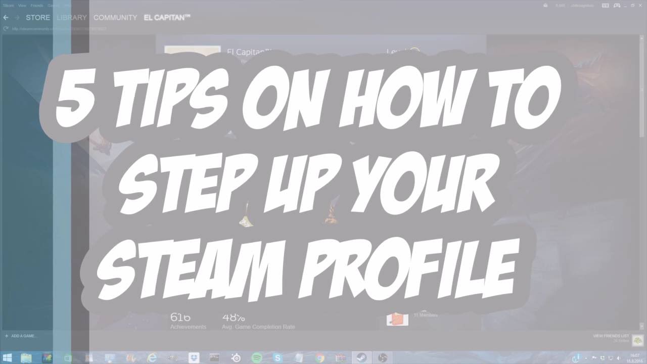 5 Tips on How To Step Up Your Steam Profile! - YouTube