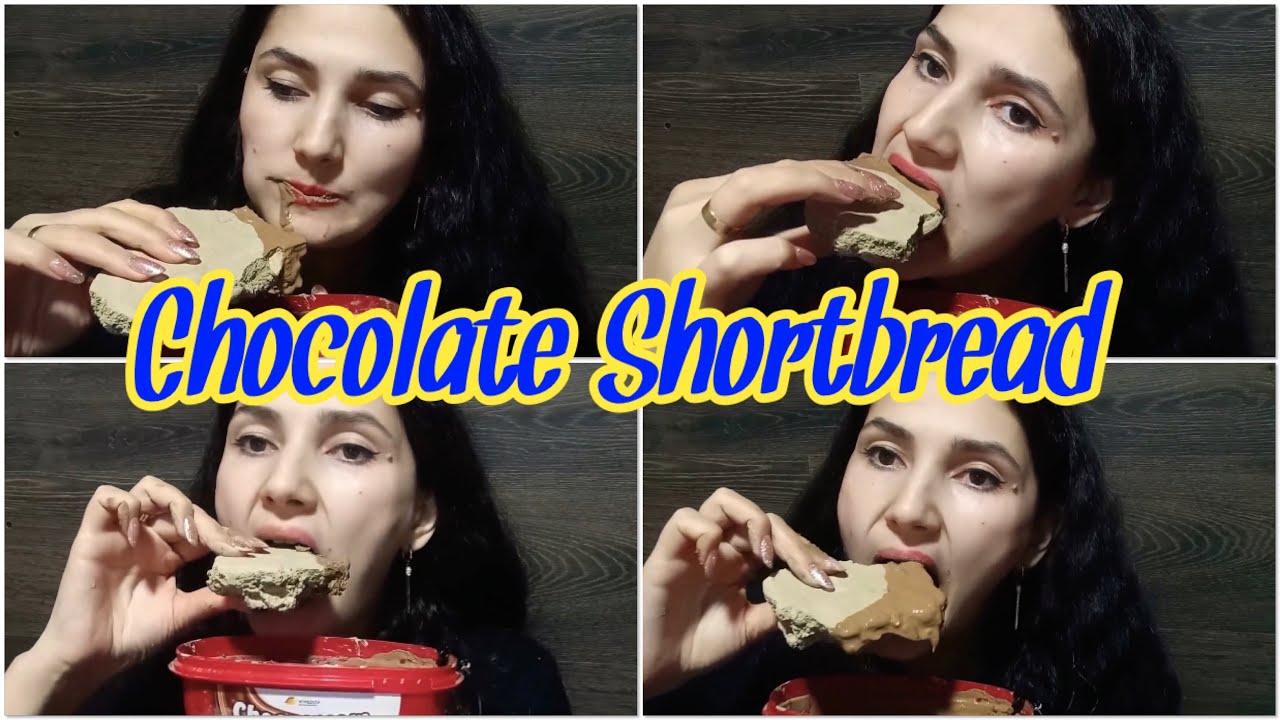ASMR 🤤CHOCOLATE SHORTBREAD COOKIES 🍪|Creamy Paste with shortbread ...