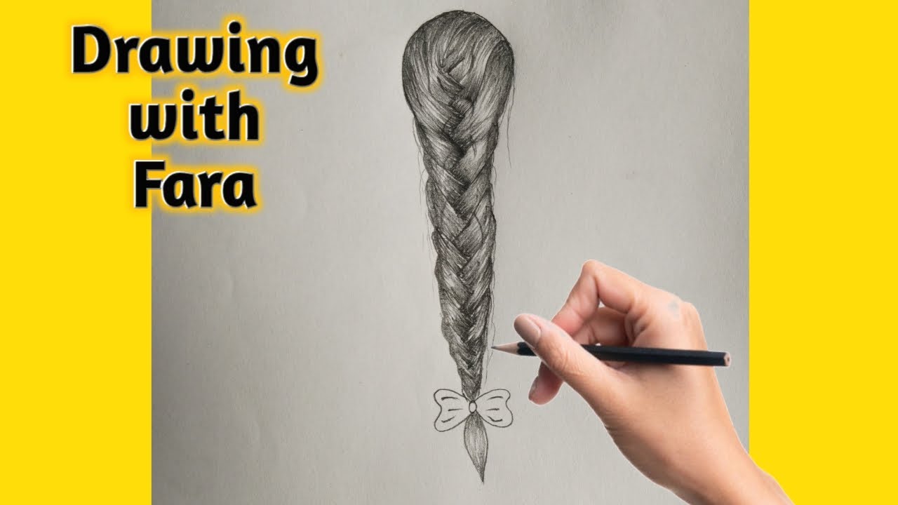 How to draw realistic hair braid drawing || tutorial || for beginners ...