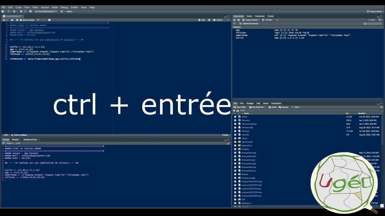 Comment créer un tableau et ajouter des colonnes ? RStudio - YouTube