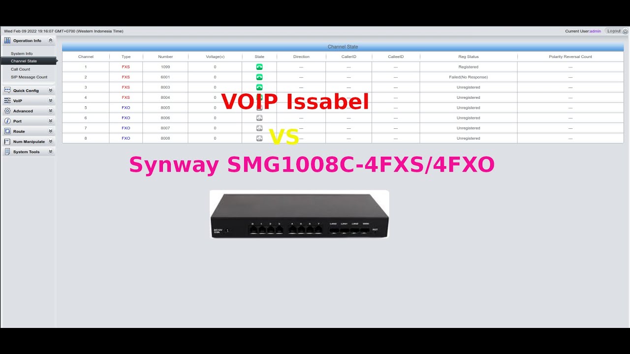 Setting synway VOIP gateway dan server issabel/elastix - YouTube