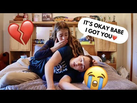 CRYING Then FALLING ASLEEP IN MY GIRLFRIEND'S ARMS! * CUTEST REACTION *