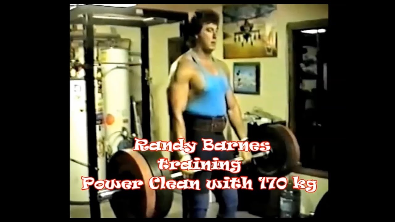 Randy Barnes weight-training Power Clean with 170 kg - YouTube