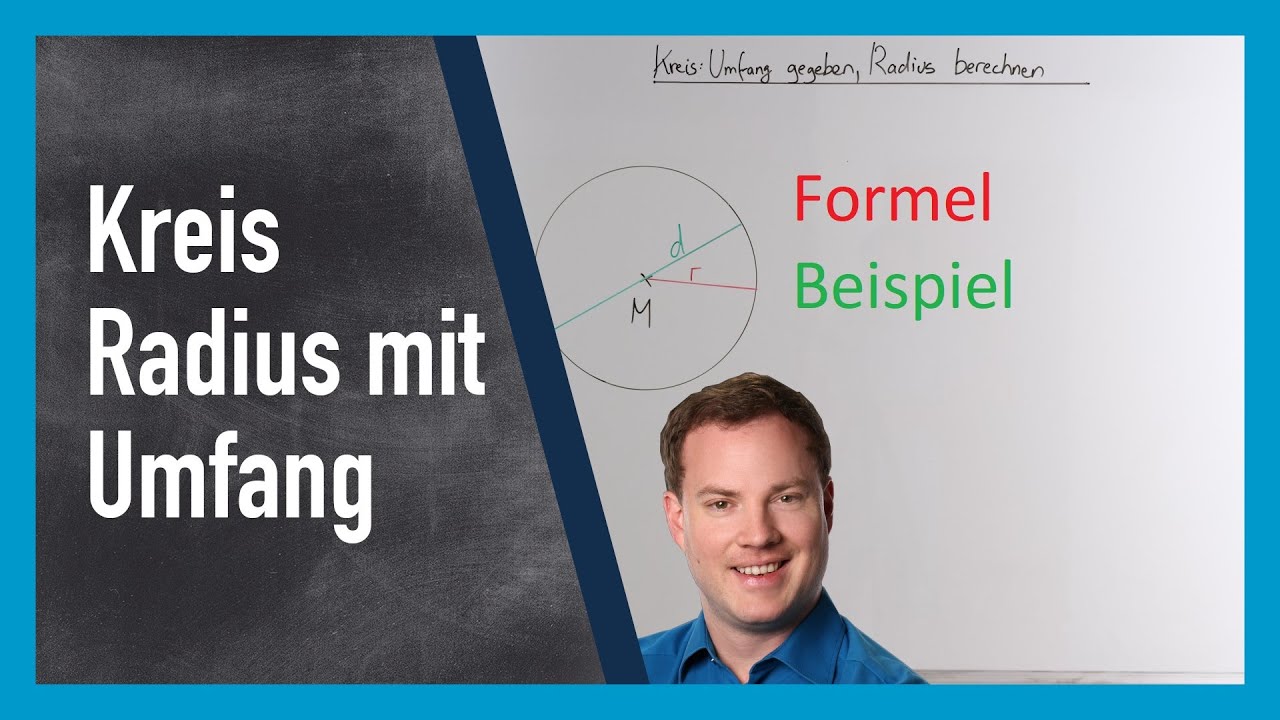 Kreis Umfang gegeben, Radius berechnen - YouTube