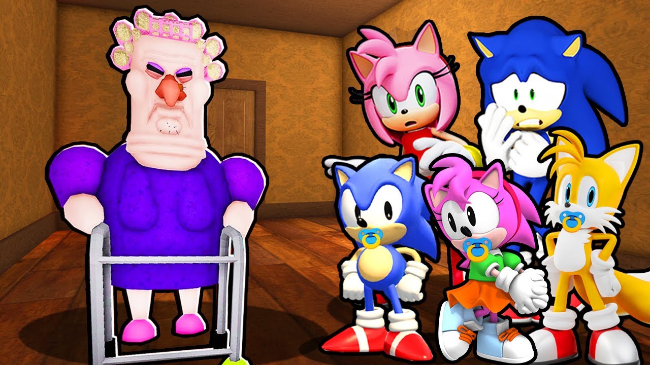 BIG SONIC FAMILY VS GRUMPY GRAN IN ROBLOX - YouTube