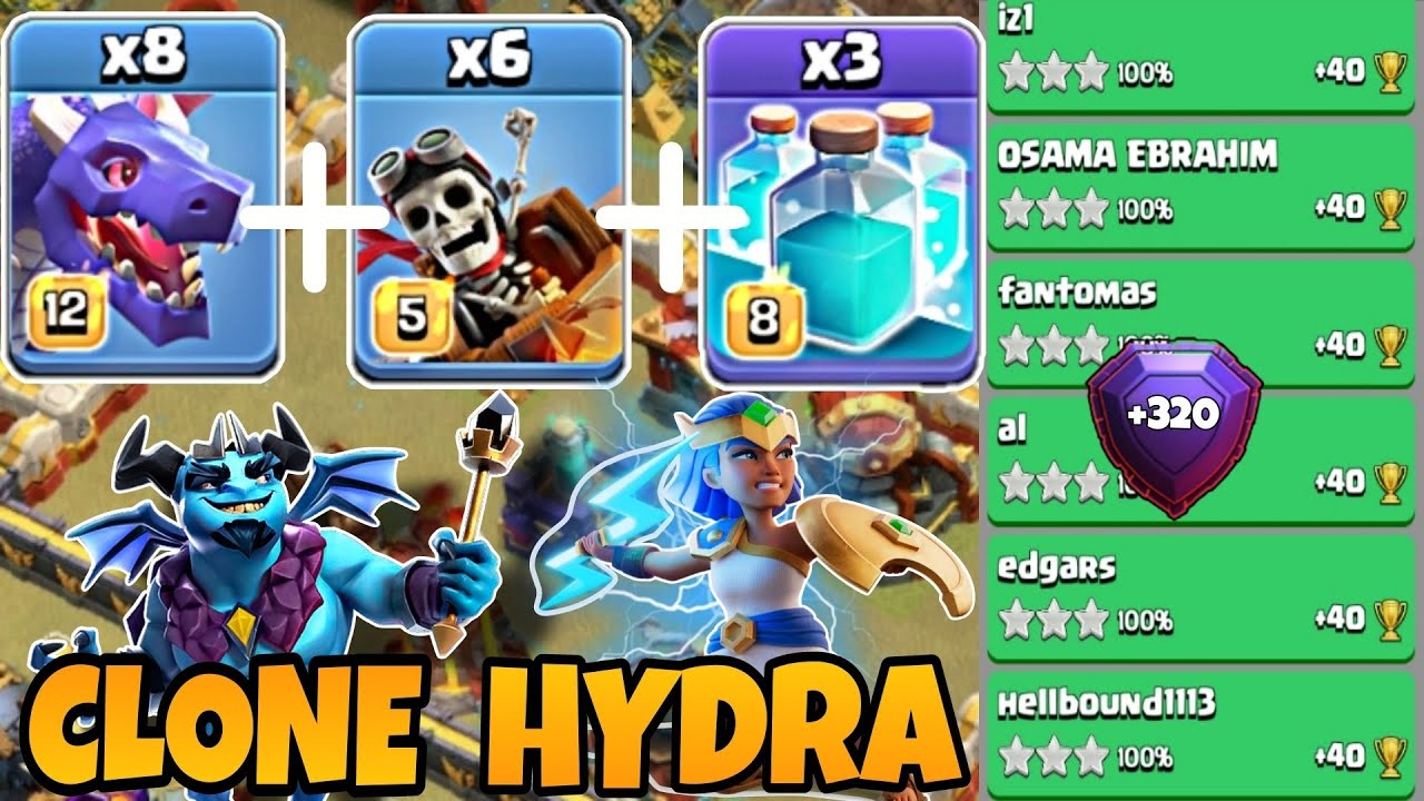 CLONE HYDRA with Minion Prince | Strongest Attack Strategy Town hall 17 ...