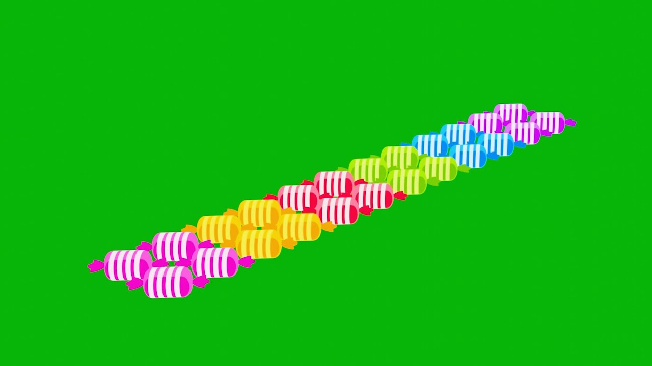 Colorful Sweets & Lollipop Candy 3D Animation | Green Screen 4K Round ...