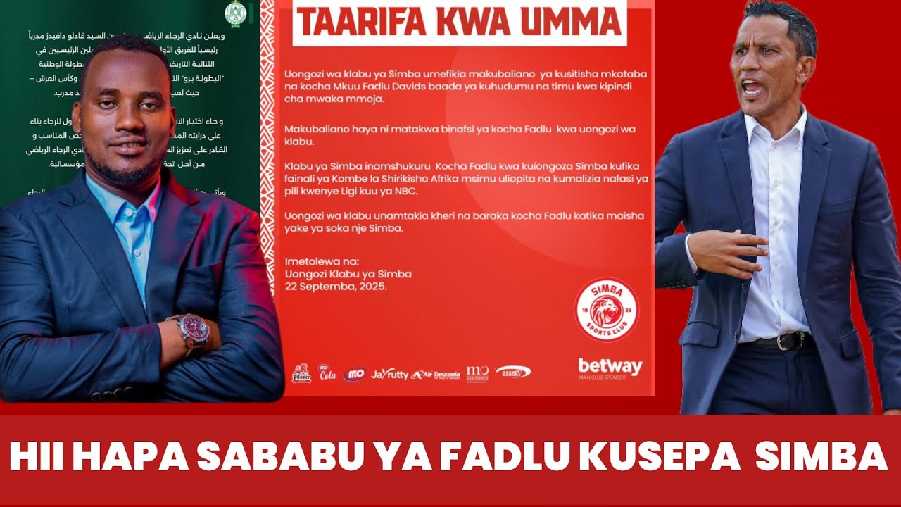 🛑FRIJI BOVU : RASMI SIMBA YAACHANA NA KOCHA FADLU DAVIS , FADLU ...