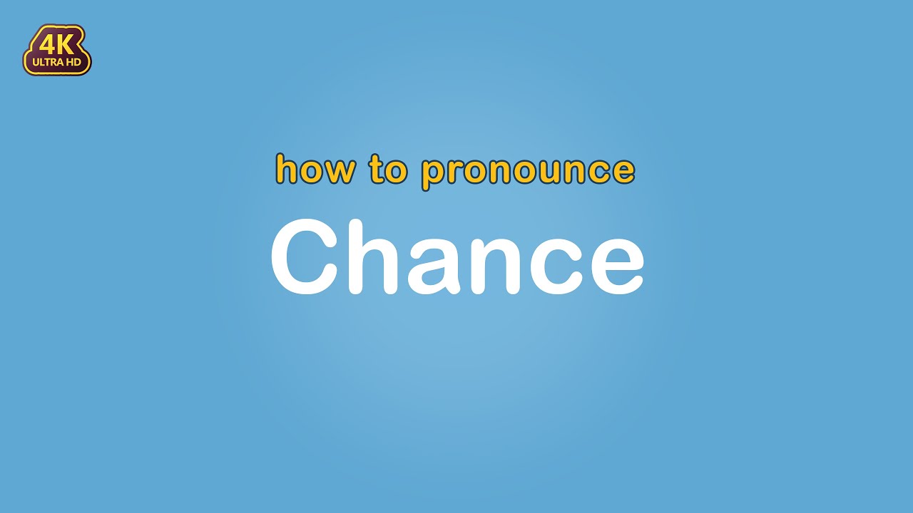 how to pronounce Chance 【Name】 - YouTube