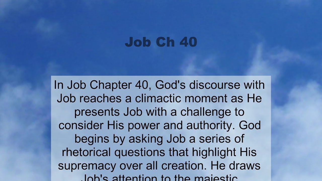 Job Chapter 40 summary and read together - YouTube