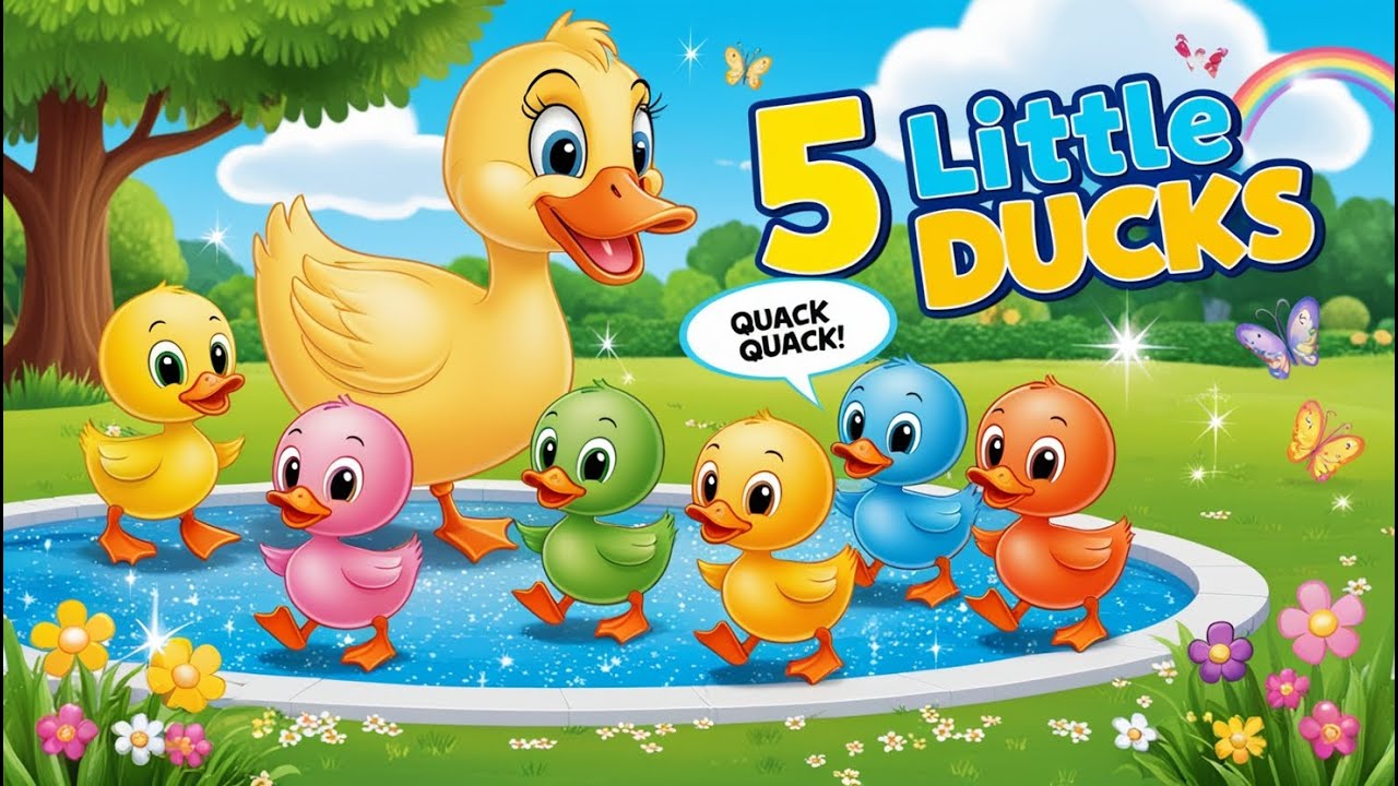 5 Little Ducks Went Out One Day 🦆 | Fun Kids Song & Nursery Rhyme - YouTube