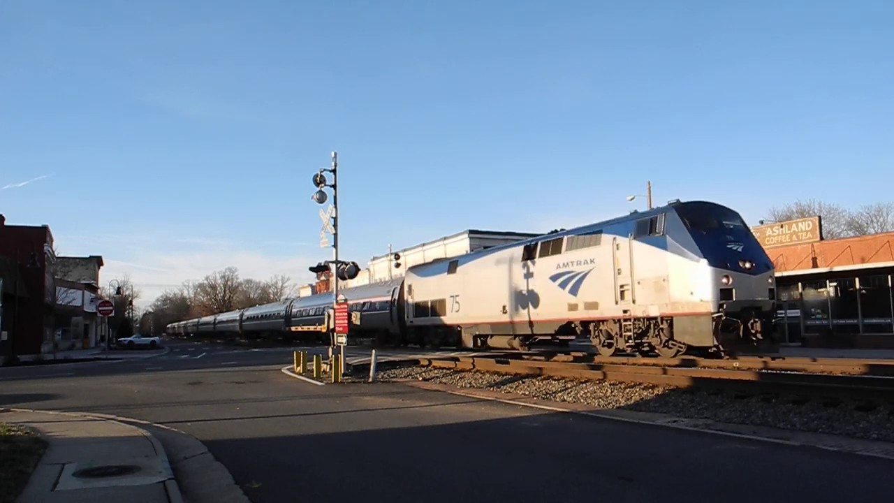 Amtrak Engine 75 in Ashland, VA - YouTube