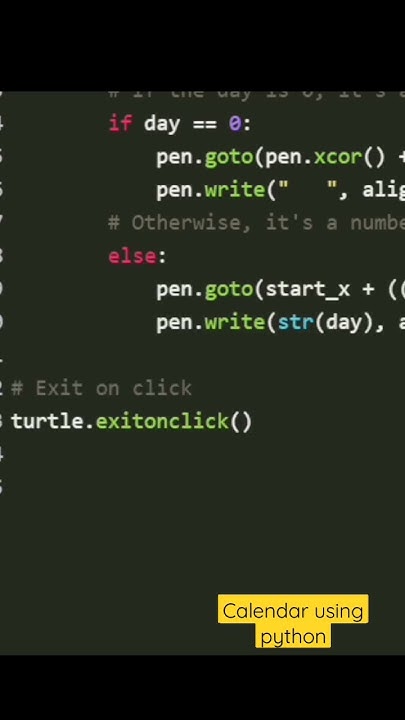 Create A Calendar Using Python Fypシ Learnontiktok Reels Programming Photogenic Coding Fyp