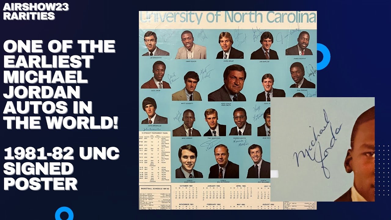 AirShow23 RARITIES: Michael Jordan Signed 1981-82 UNC Poster Calendar ...