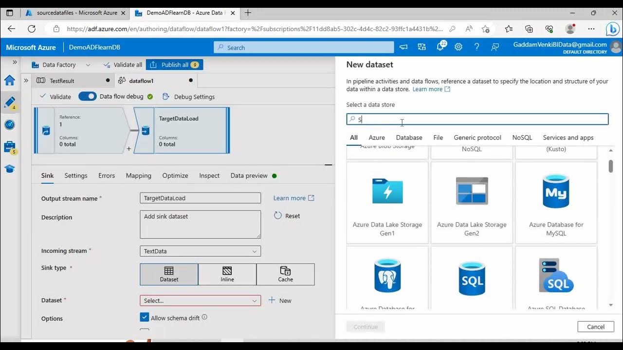 65.How to Load Multiple Files Data to DB using Data Flow in Azure Data Factory || Telugu - YouTube