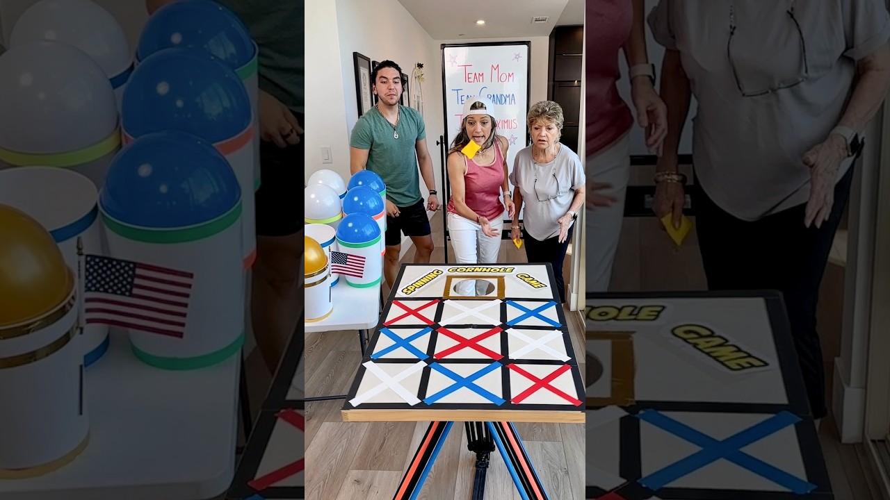 Spinning Cornhole Challenge with the Fam 🇺🇸 - YouTube
