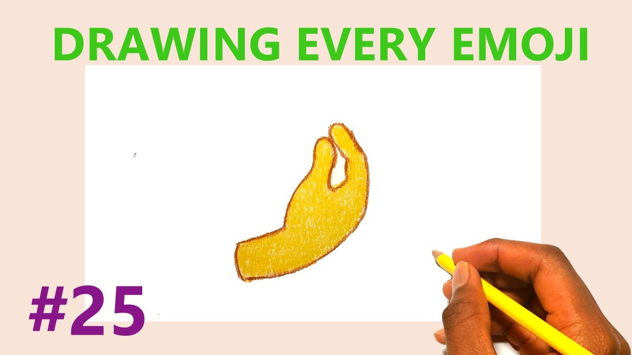 How to draw the pinched fingers emoji (drawing every emoji part 25 ...