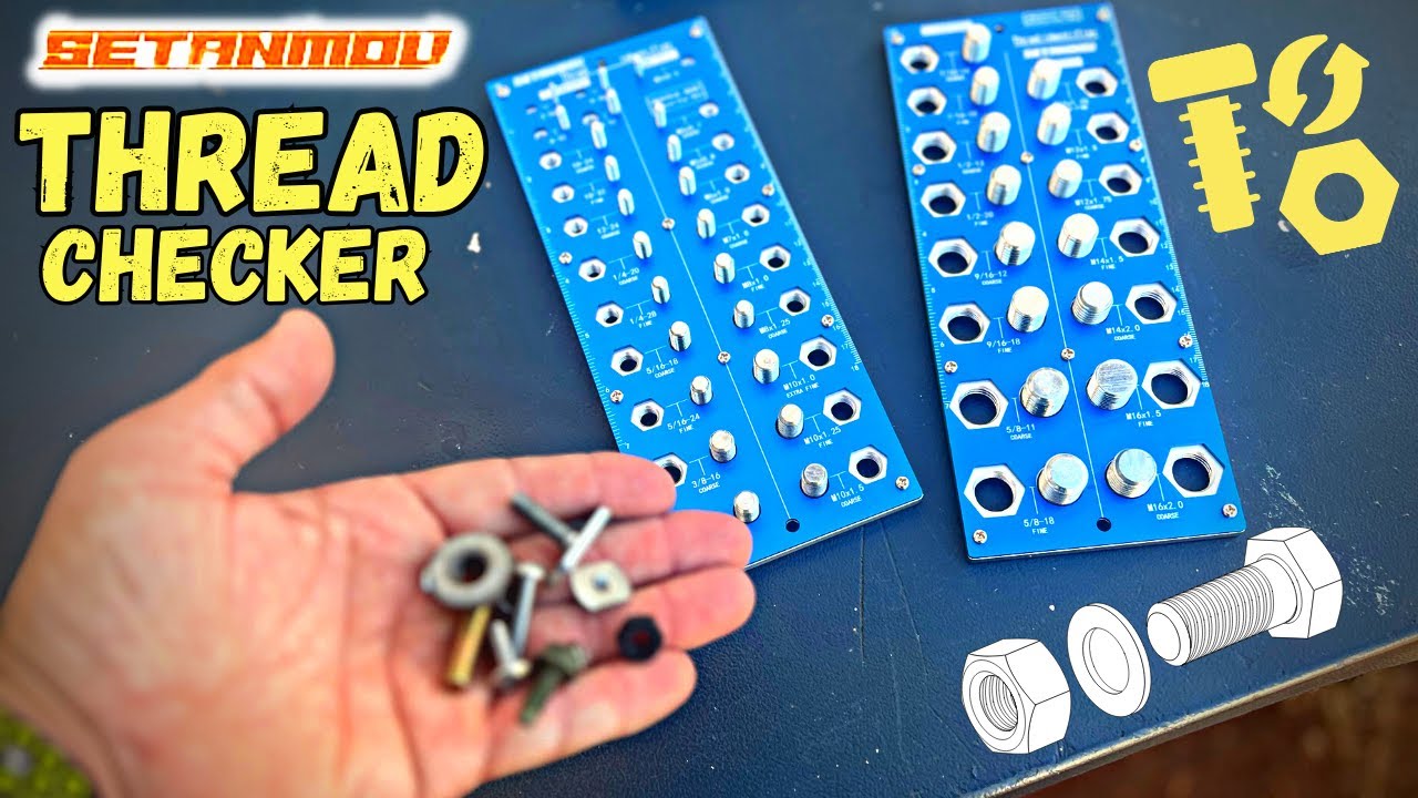 Thread Checker with 28 Bolt and Nut Identifiers - Unboxing/Review - YouTube