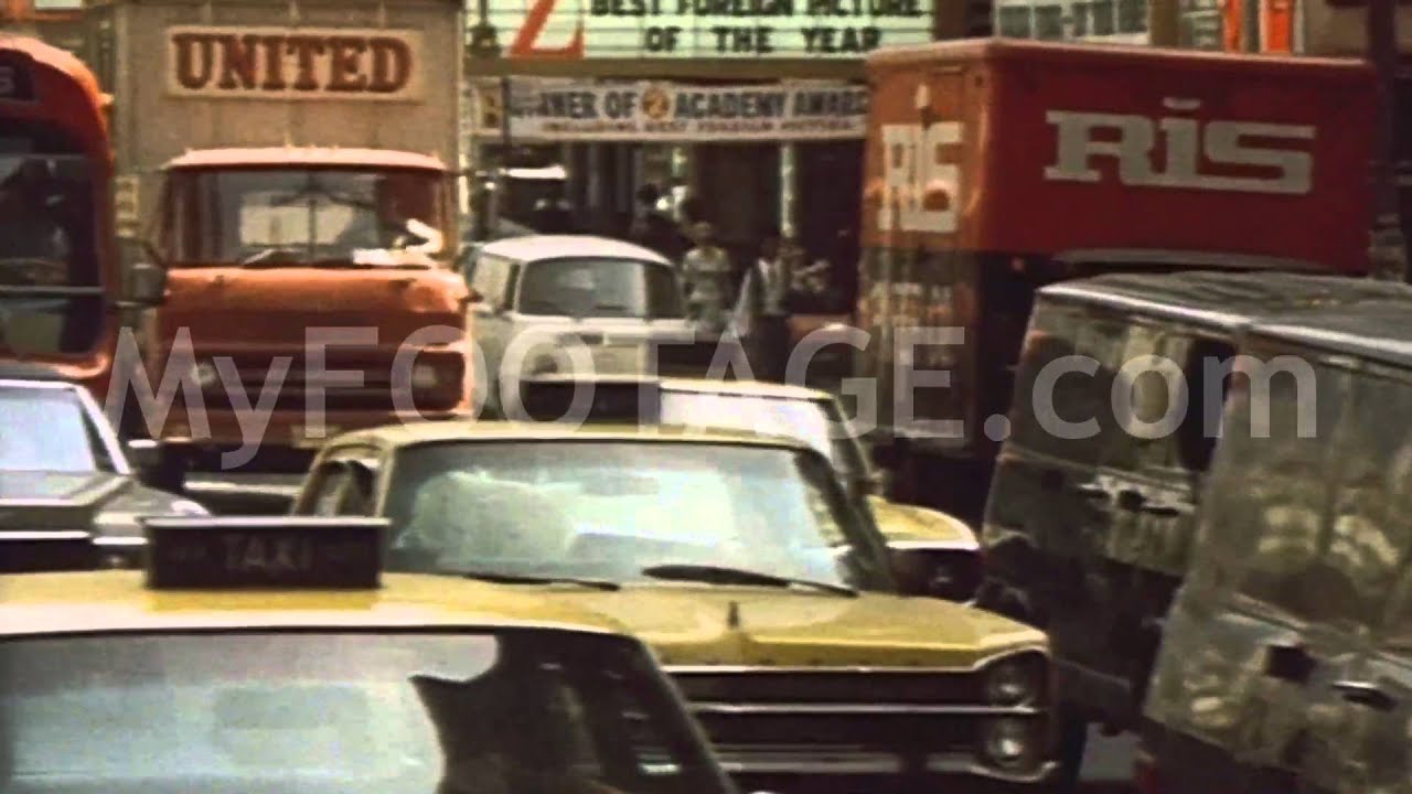 1970s City Traffic Congestion - Cars, Taxis - YouTube