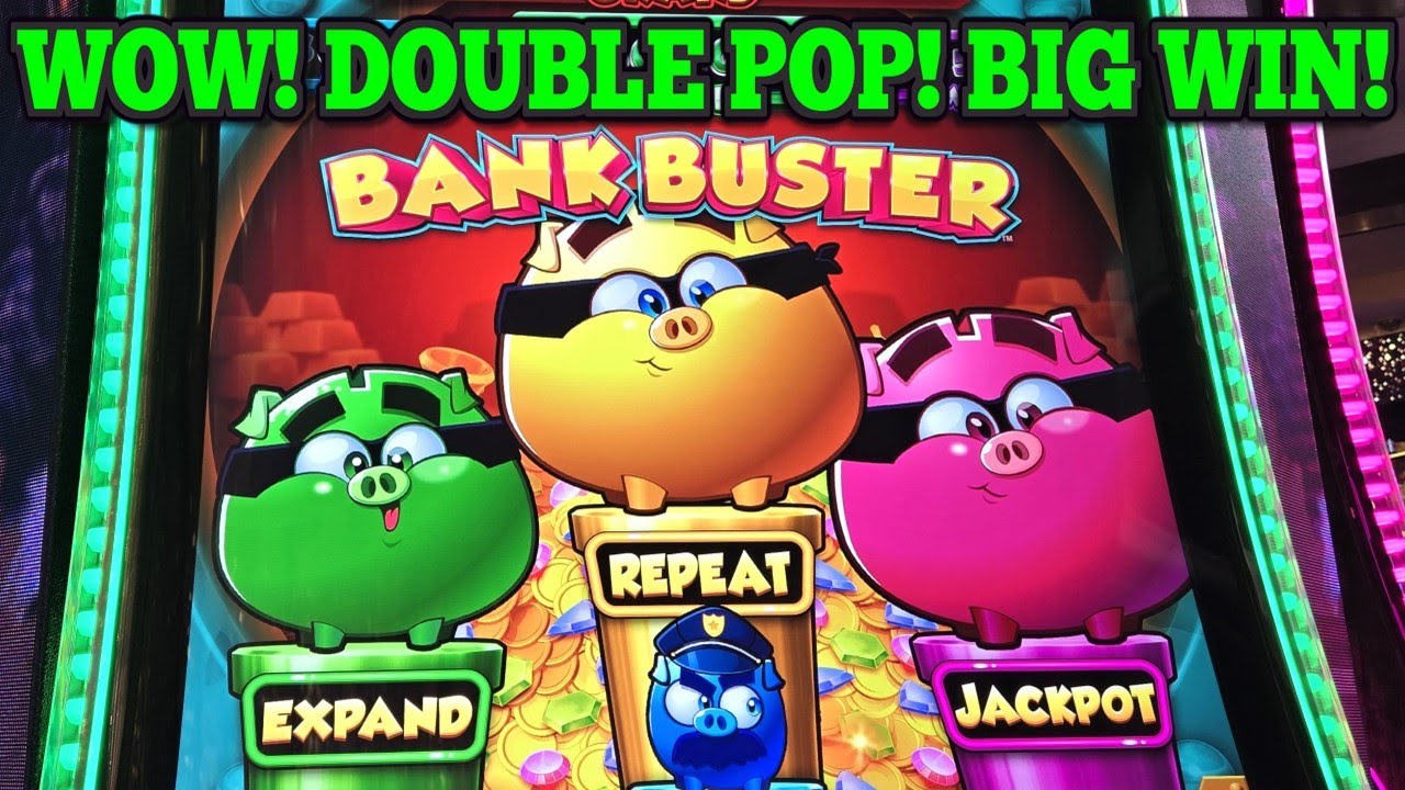 BIG WIN! DOUBLE BONUS ON BANK BUSTER SLOT | HUFF N PUFF MONEY MANSION ...