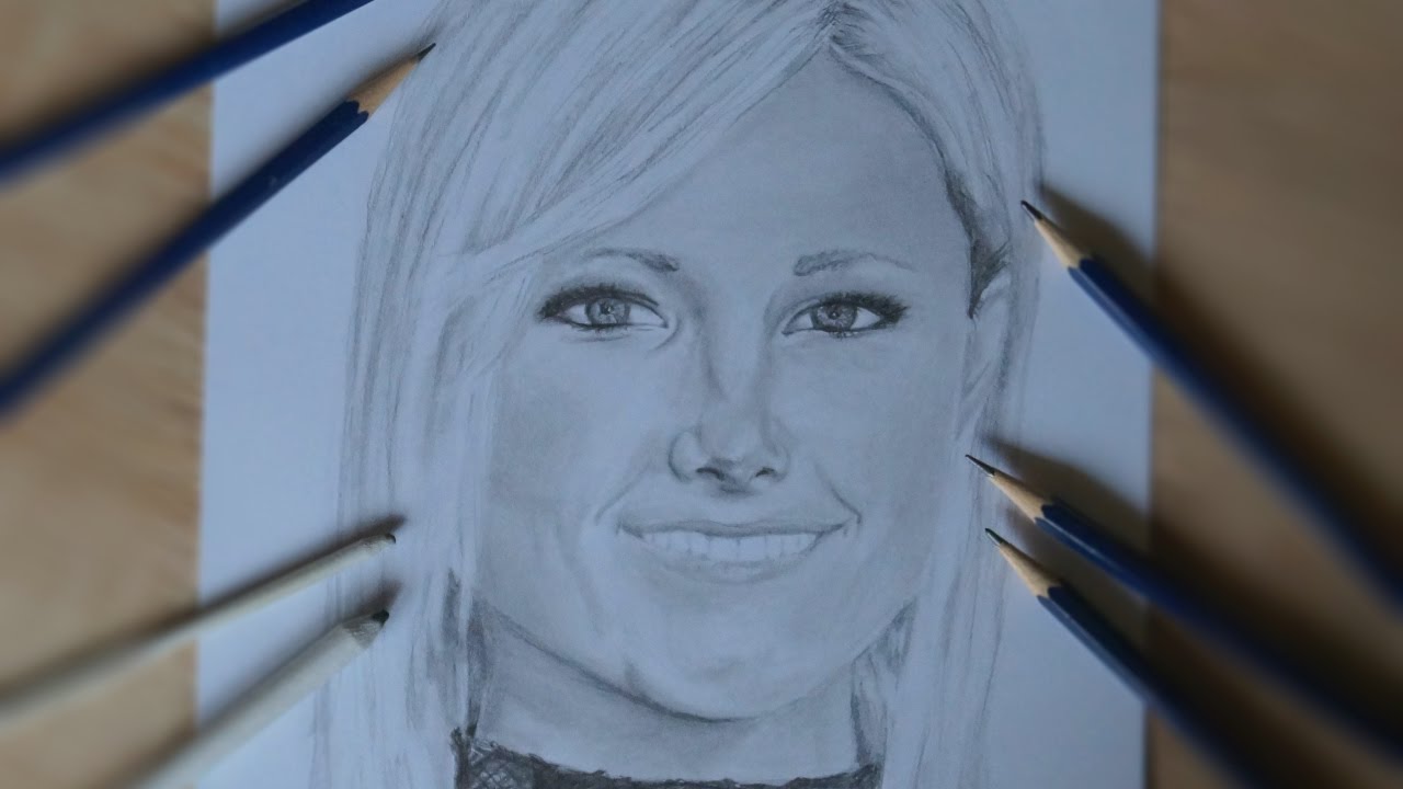 Speed drawing Portrait Helene Fischer - YouTube