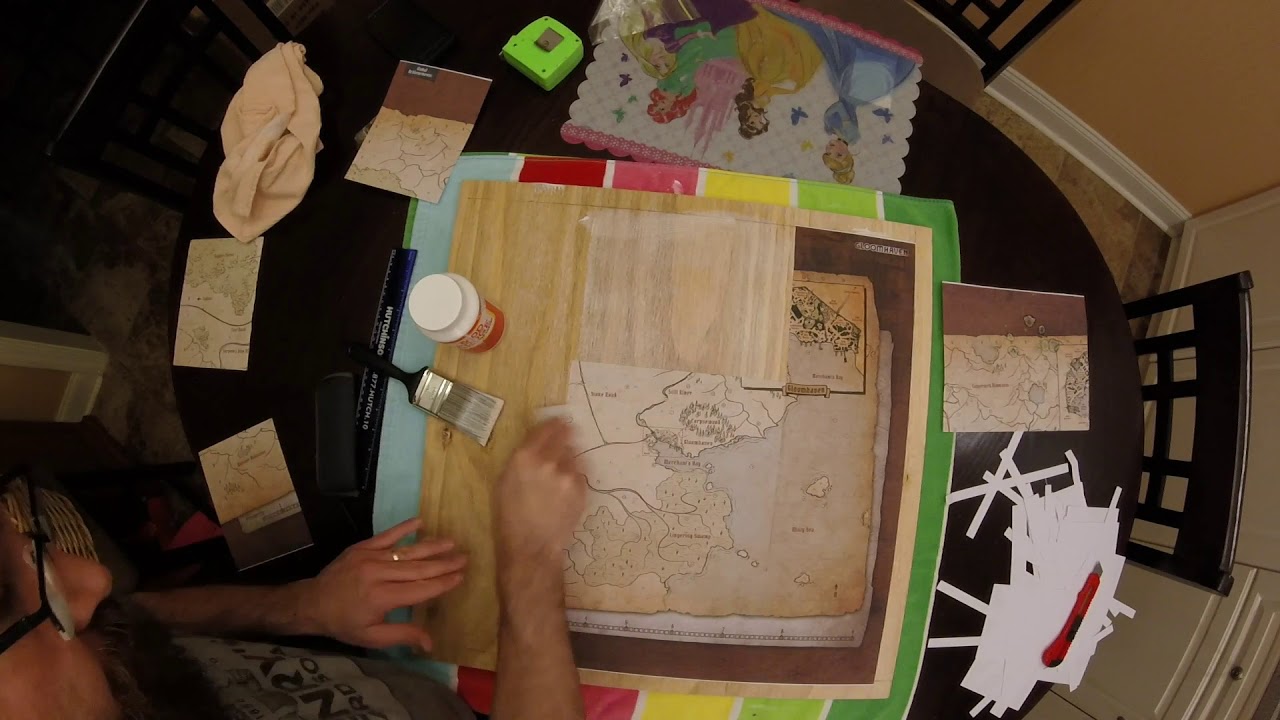 Gloomhaven Map transferred to Wood for resetting the game. Time Lapse ...