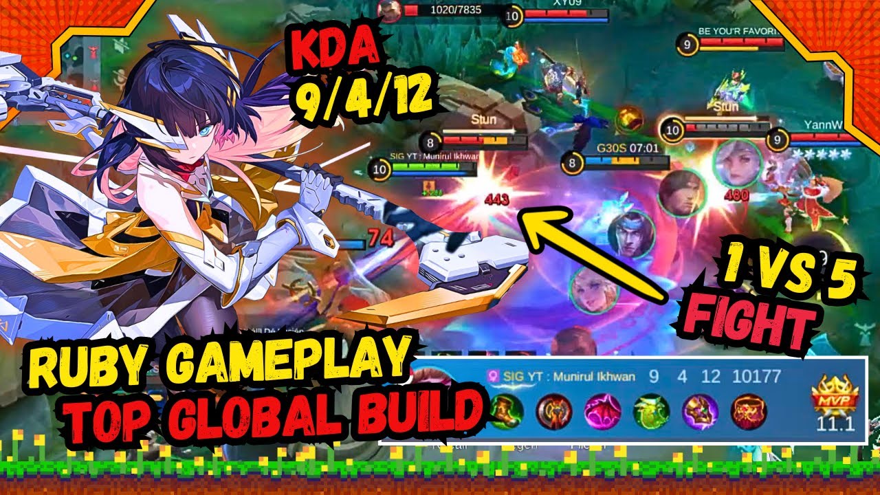 RUBY GAMEPLAY TOP GLOBAL MVP KDA 9/4/12 HERO META MOBILE LEGENDS BANG ...