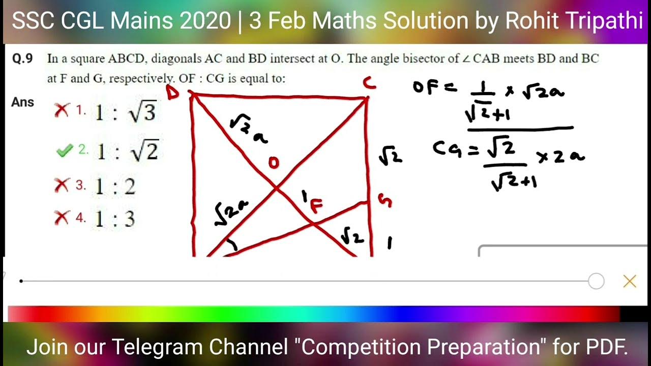 SSC CGL Mains 2020 03 February Solved Maths Paper | CGL Tier-2 Maths Solution by Rohit Tripathi ...