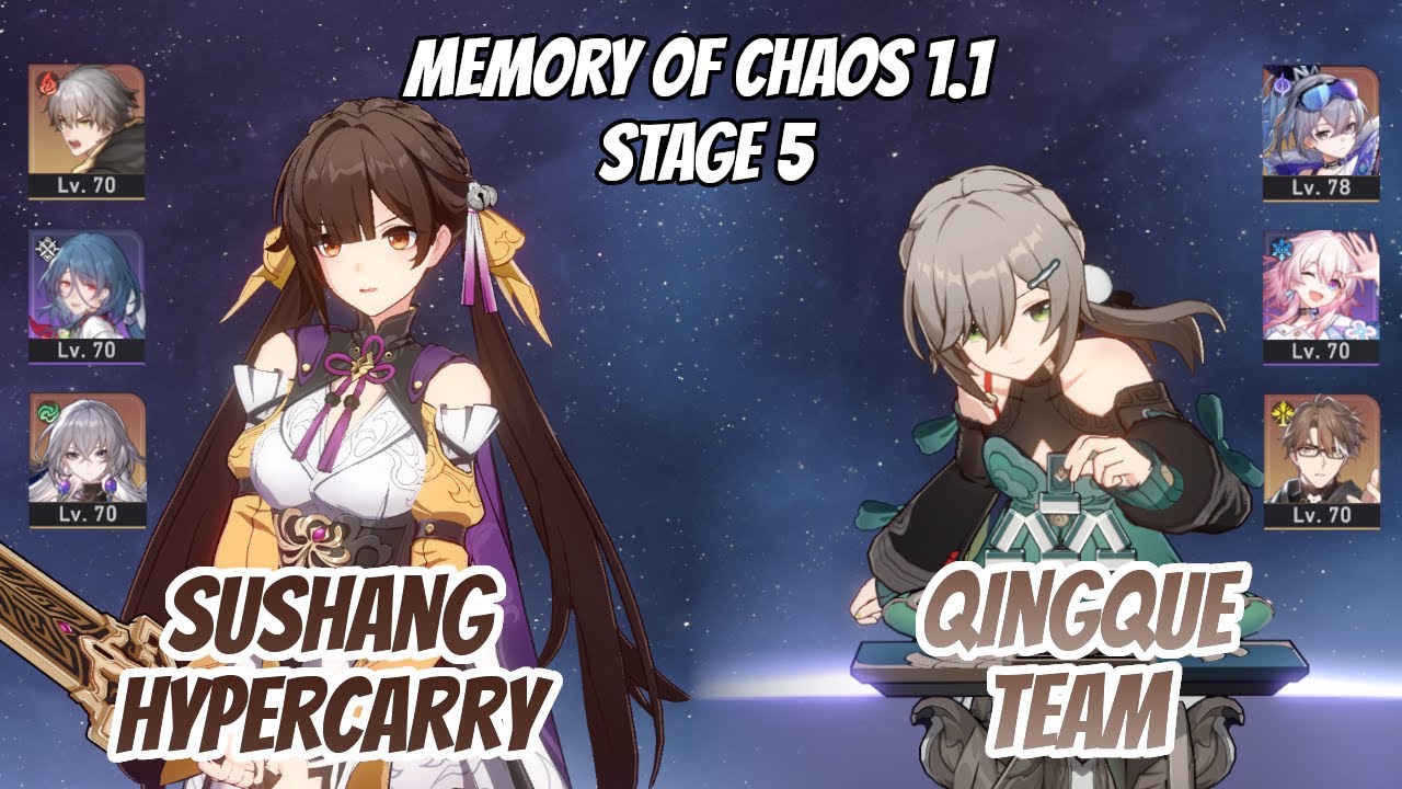 Sushang Hypercarry & SW x Qingque Team Memory of Chaos Stage (3 Stars ...