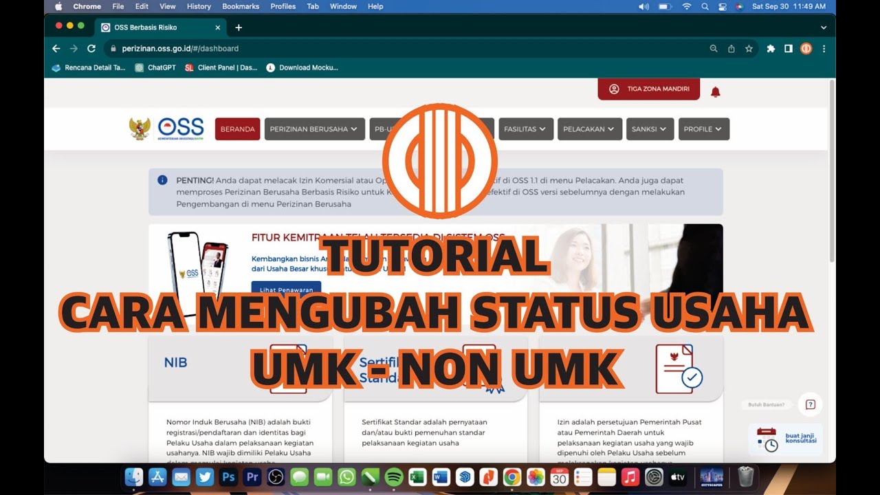 TUTORIAL OSS: Cara Mengubah Status Usaha UMK & Non UMK OSS RBA - YouTube