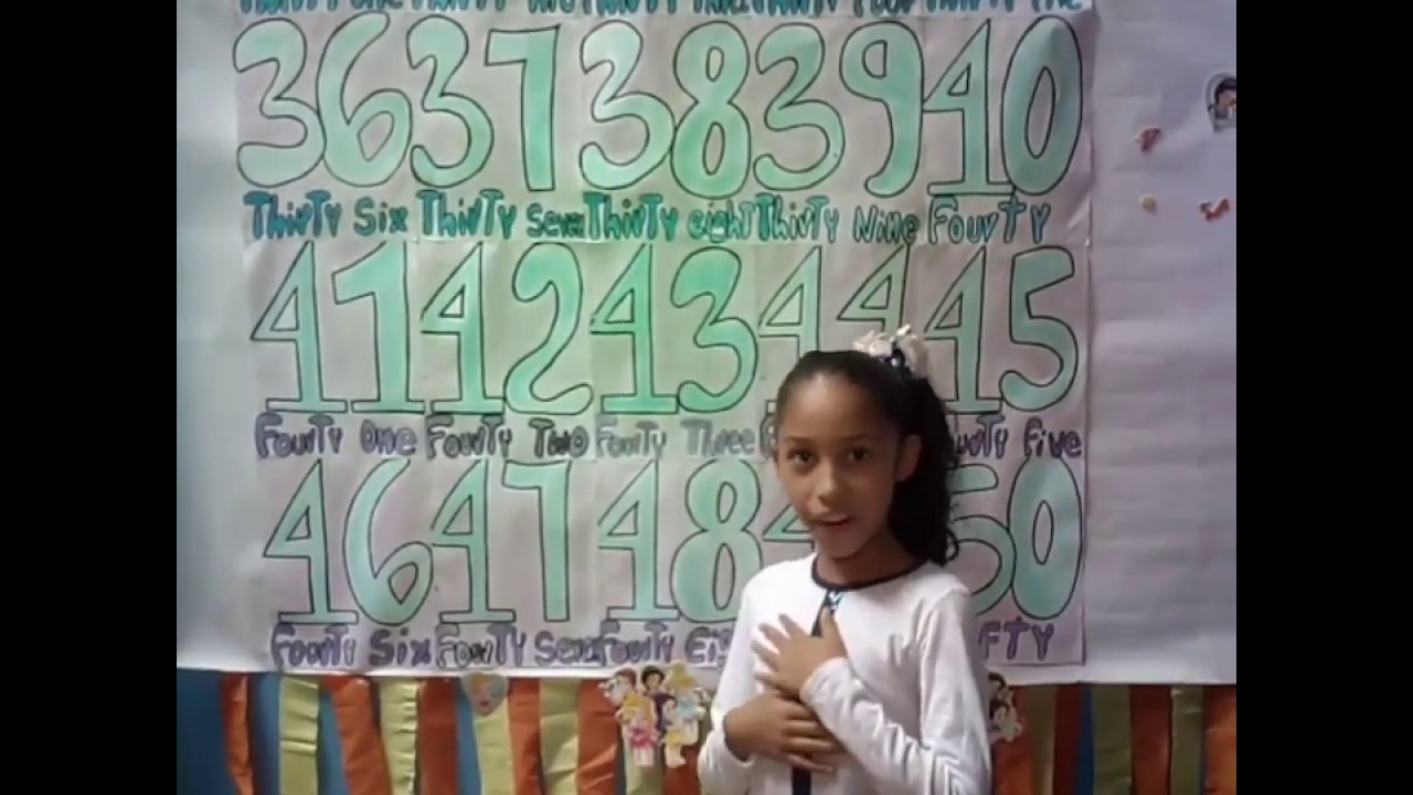Números en inglés del 40 al 50/ Numbers in english from 40 to 50. - YouTube