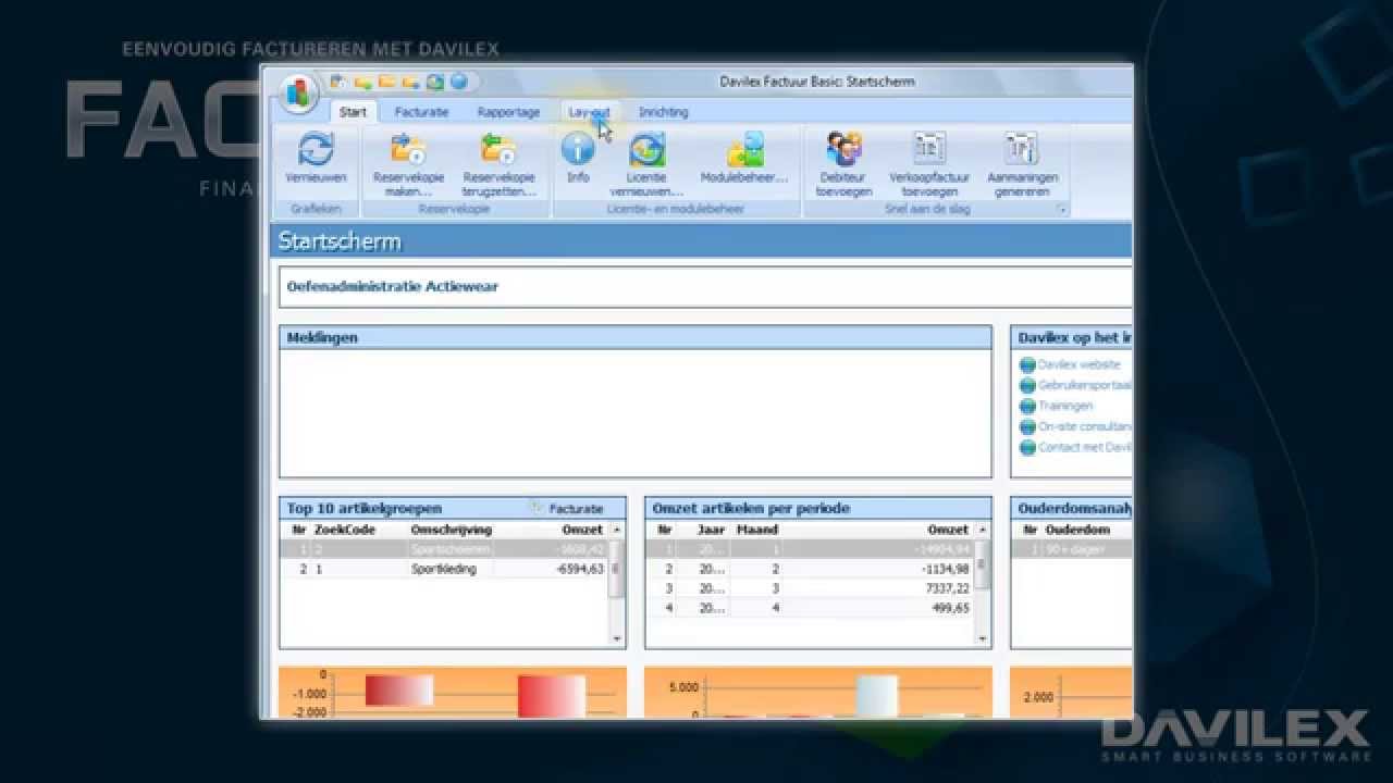 Davilex Factuur Basic Productdemo - YouTube