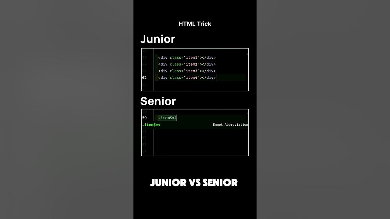 Junior vs senior coding #webdevelopment #coding #html #webdesign #codes - YouTube