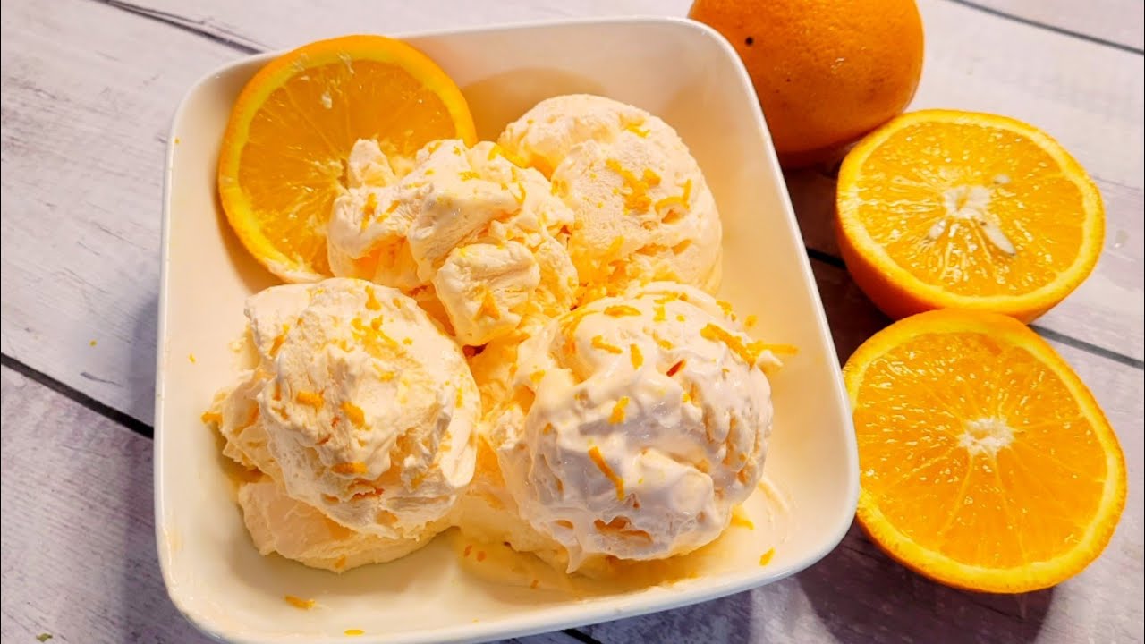 EASY ORANGE ICE CREAM WITH BASIC INGREDIENTS| WITHOUT ICE CREAM MACHINE ...